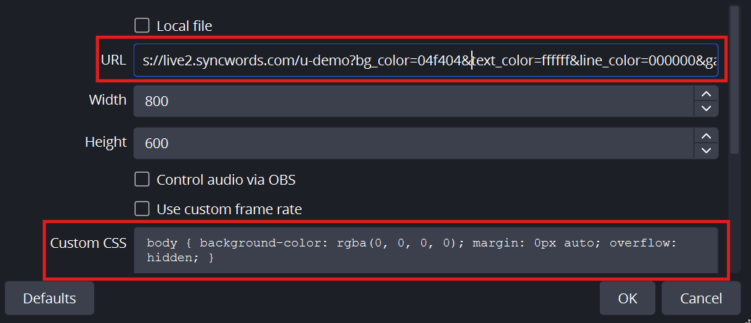 How to Overlay SyncWords Roll Up Captions onto your Livestream using OBS Studio